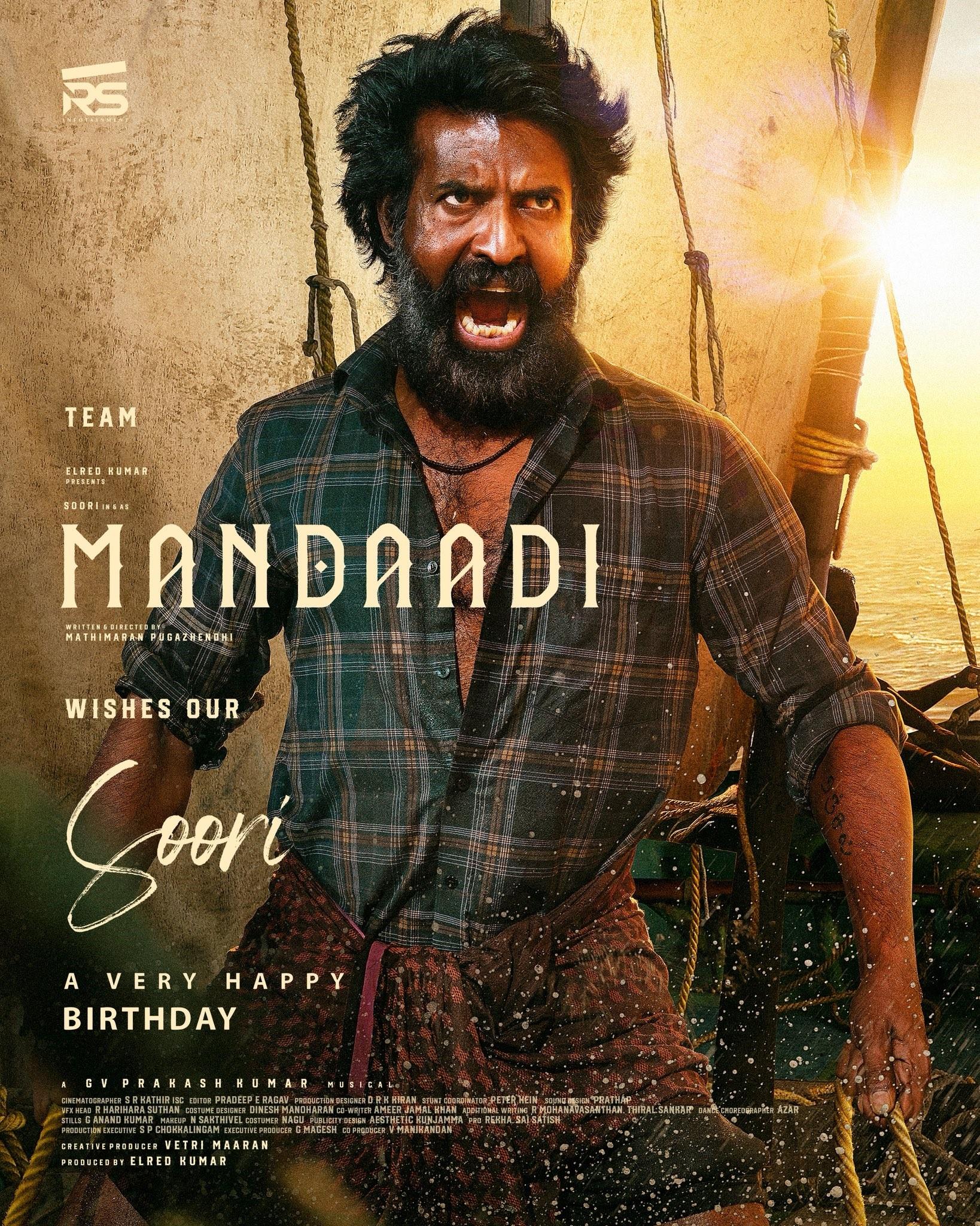 New Mandaadi poster out marking Soori's birthday! Tamil Movie, Music Reviews and News